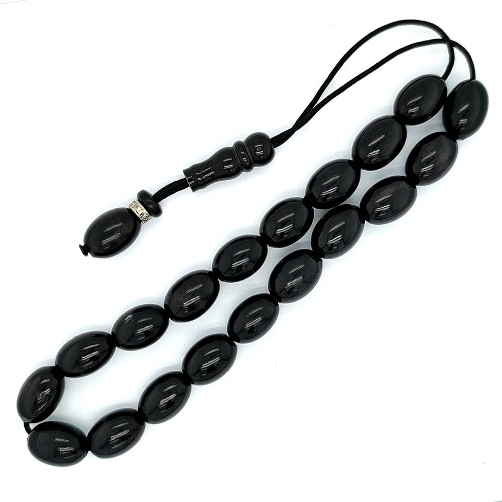 ΚΟΜΠΟΛΟΙ Κέρατο μαύρο οβάλ, (19 χάντρες) - ΔΡΑΝΔΑΚΗΣ - ΚΟΣΜΗΜΑ, ΡΟΛΟΙ ...